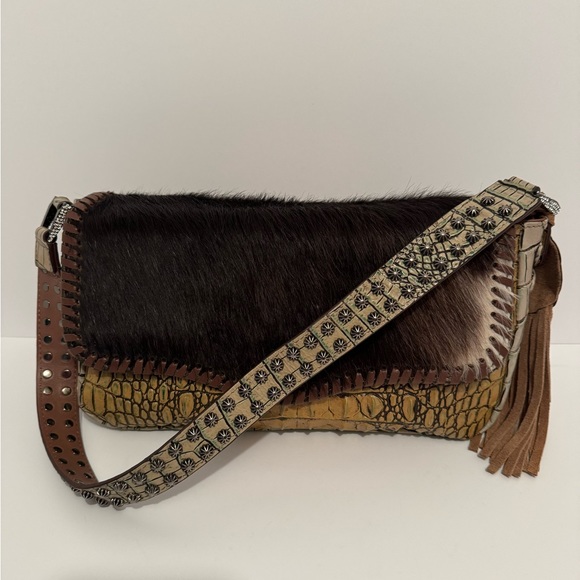 Raviani | Bags | Raviani Turquoise Brindle Croc Embossed Studded ...